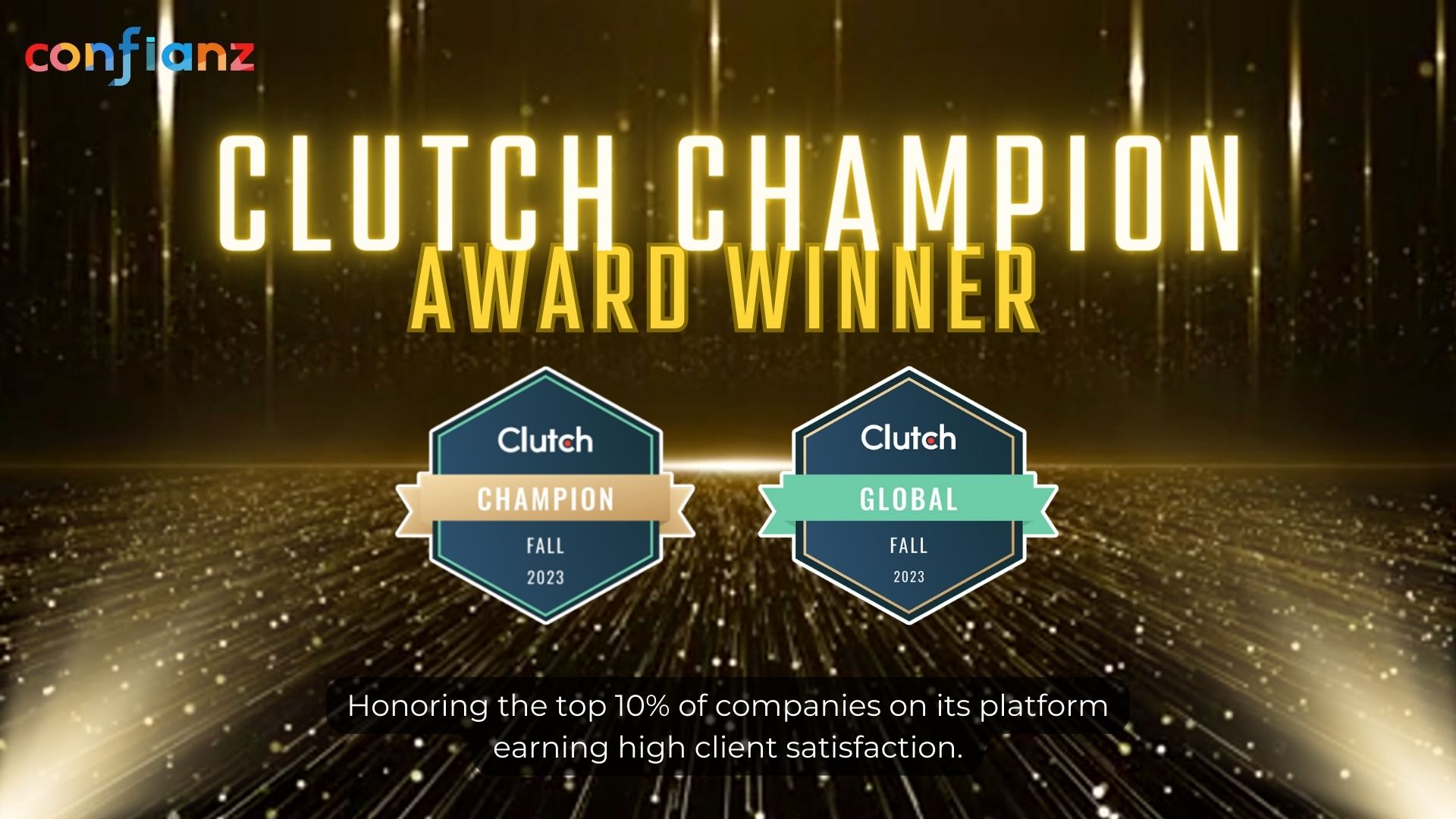 Confianz Global Inc Wins Clutch Champion Award Fall 2023